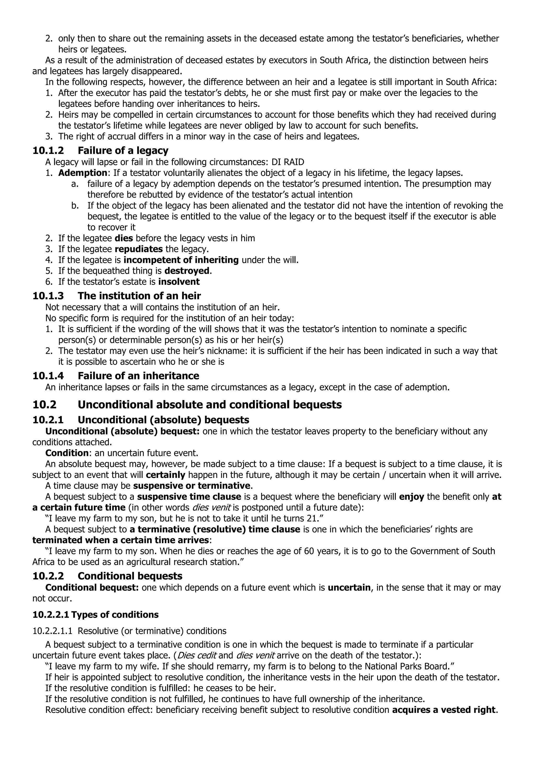 Law of succession-Notes for students studying law | DOC