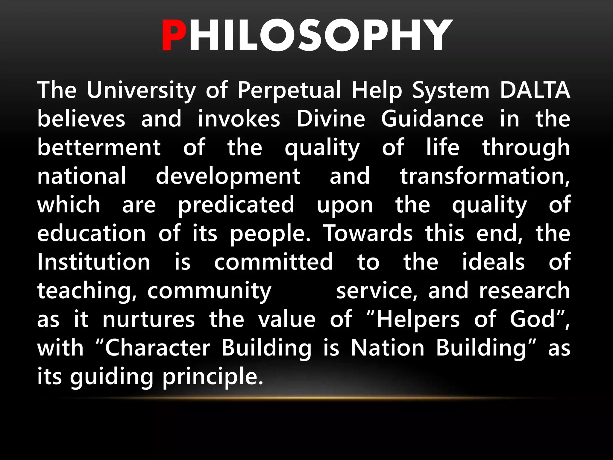 Philosophy, mission and vision | PPTX