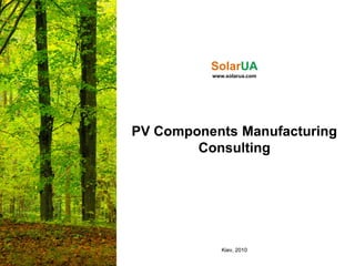 SolarUA - PV manufacturing consulting | PDF | Power and Energy Industry ...