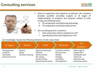SolarUA - PV manufacturing consulting | PDF | Power and Energy Industry ...
