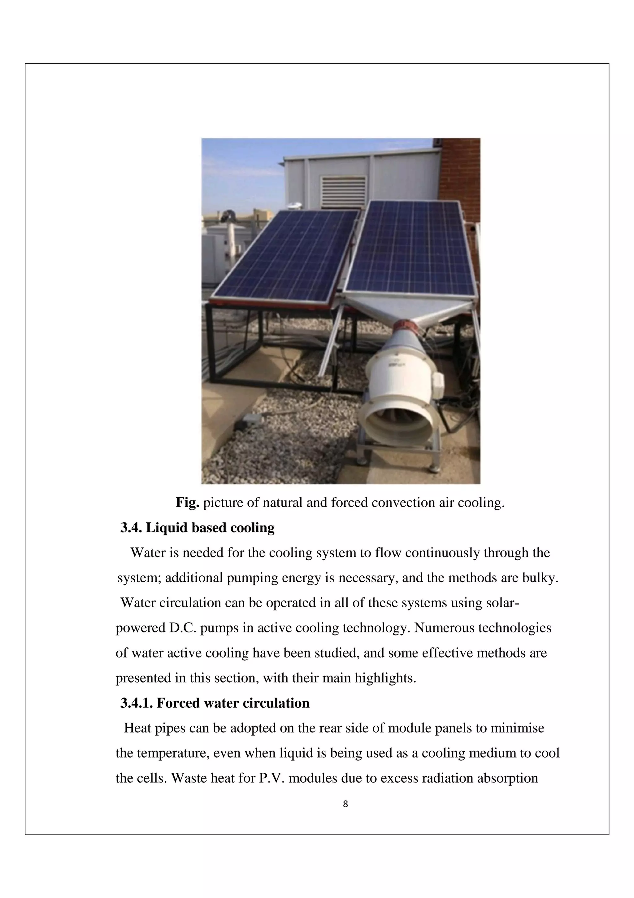 Advance Cooling techniques of PV module. (Seminar report) | PDF
