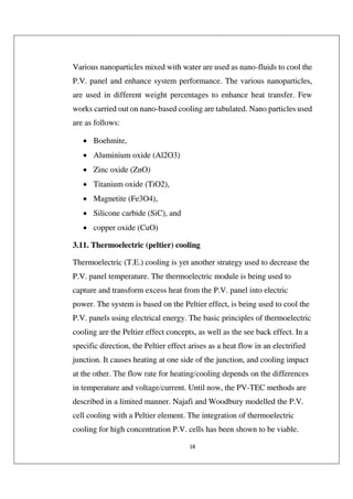 Advance Cooling techniques of PV module. (Seminar report) | PDF