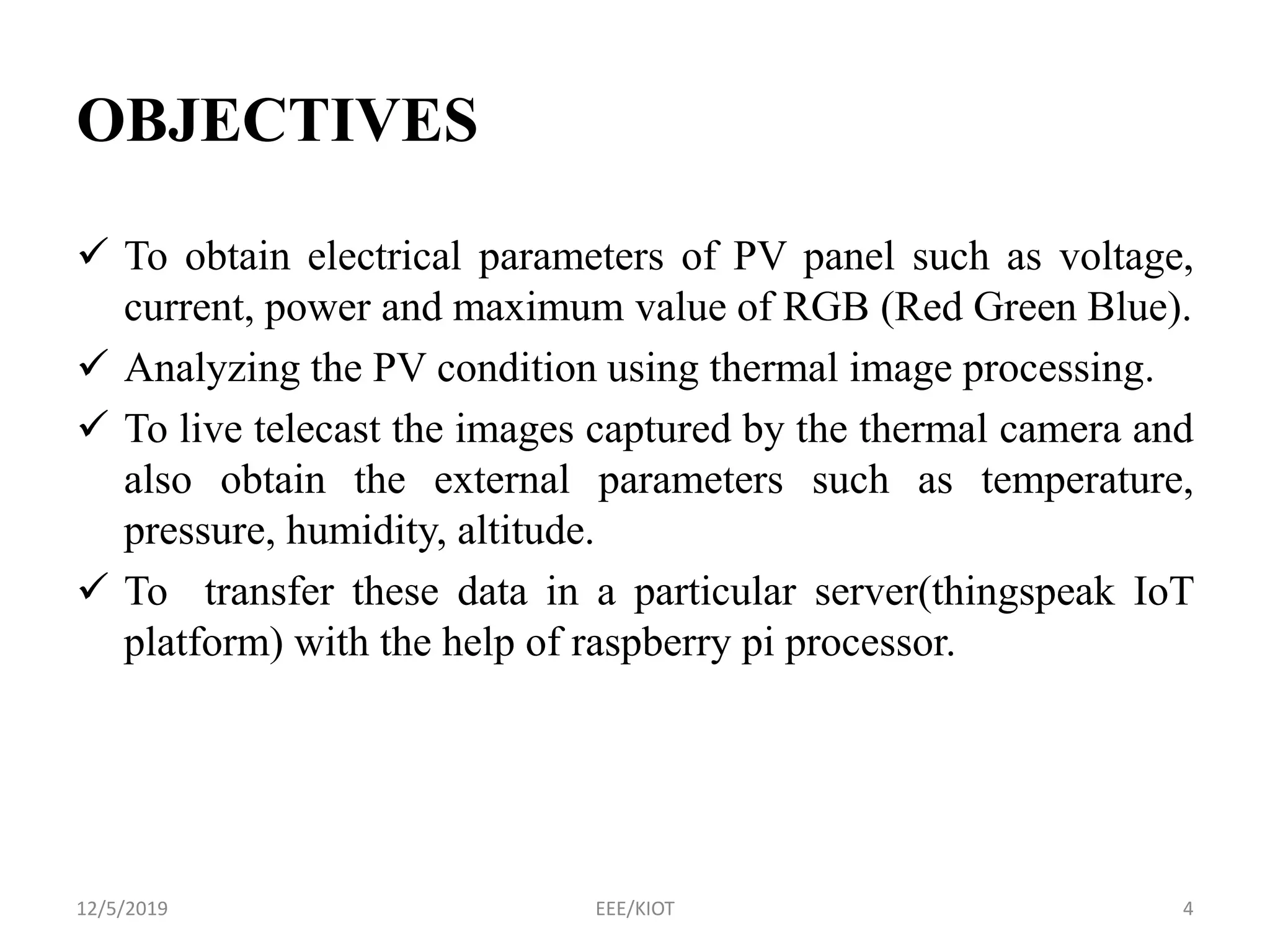 RASPBERRY PI PROCESSOR for solar PV Panel monitoring | PPT