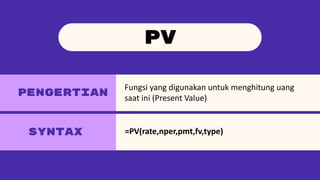 Fungsi Keuangan Excel (3)Tutorial PV PMT FV.pptx