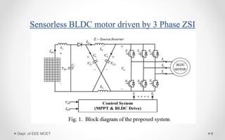 Pv power system based mppt z source inverter to supply bldc motor | PPTX