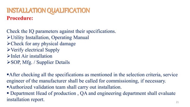Qualification of Manufacturing Equipments. | PPTX