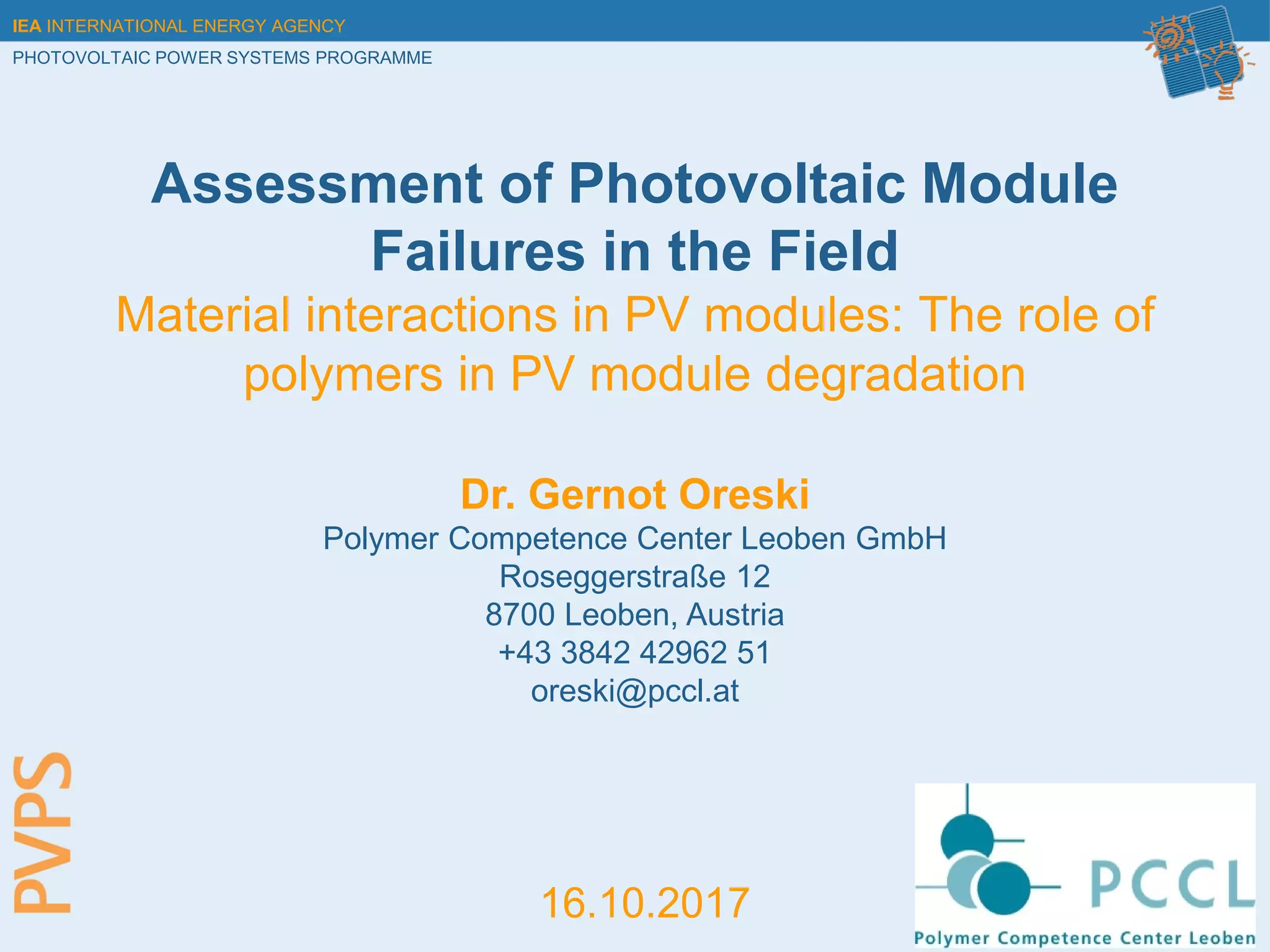 Assessment of Photovoltaic Module Failures in the Field | PDF