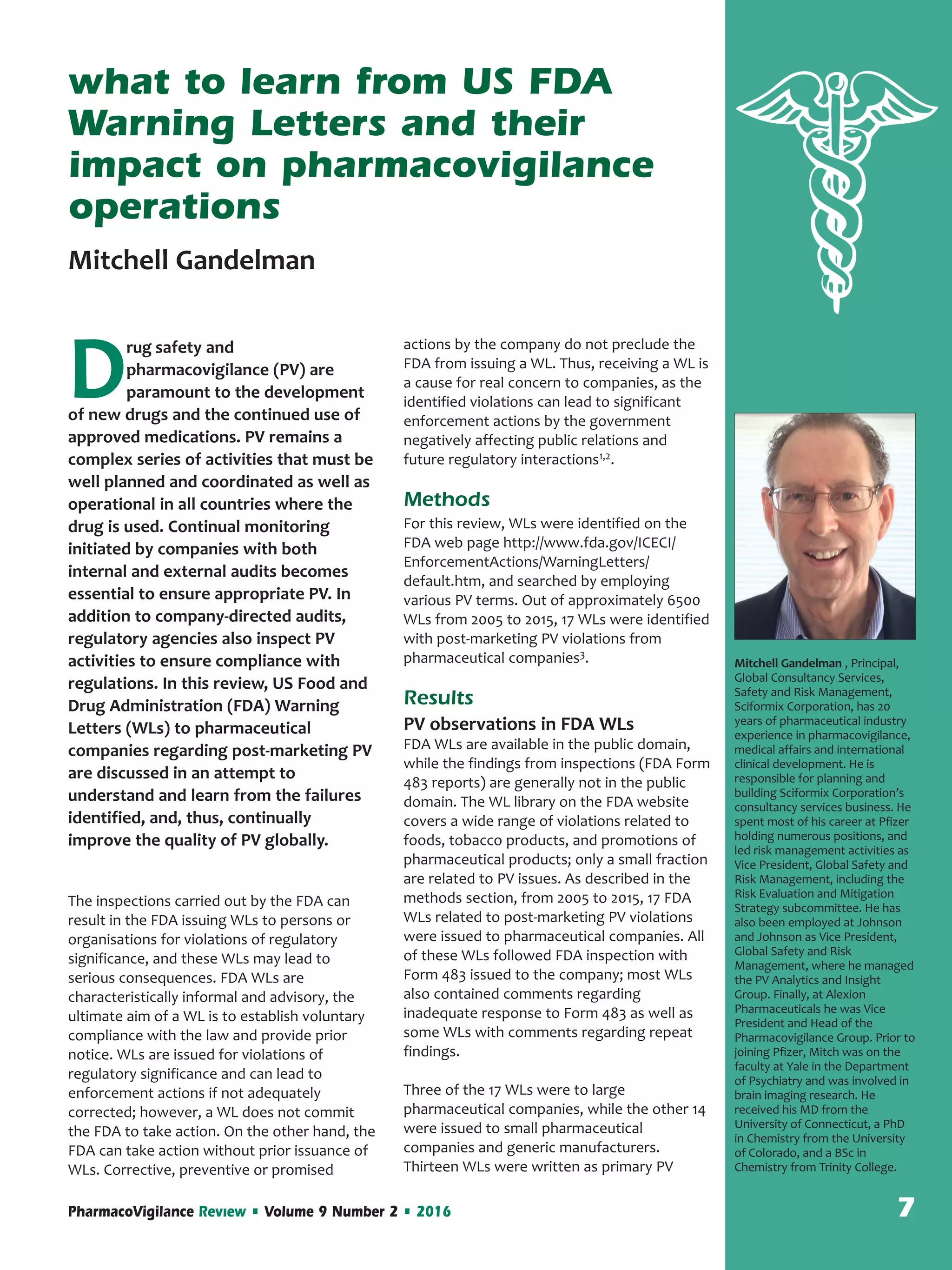 What to Learn from US FDA Warning Letters and Their Impact on ...