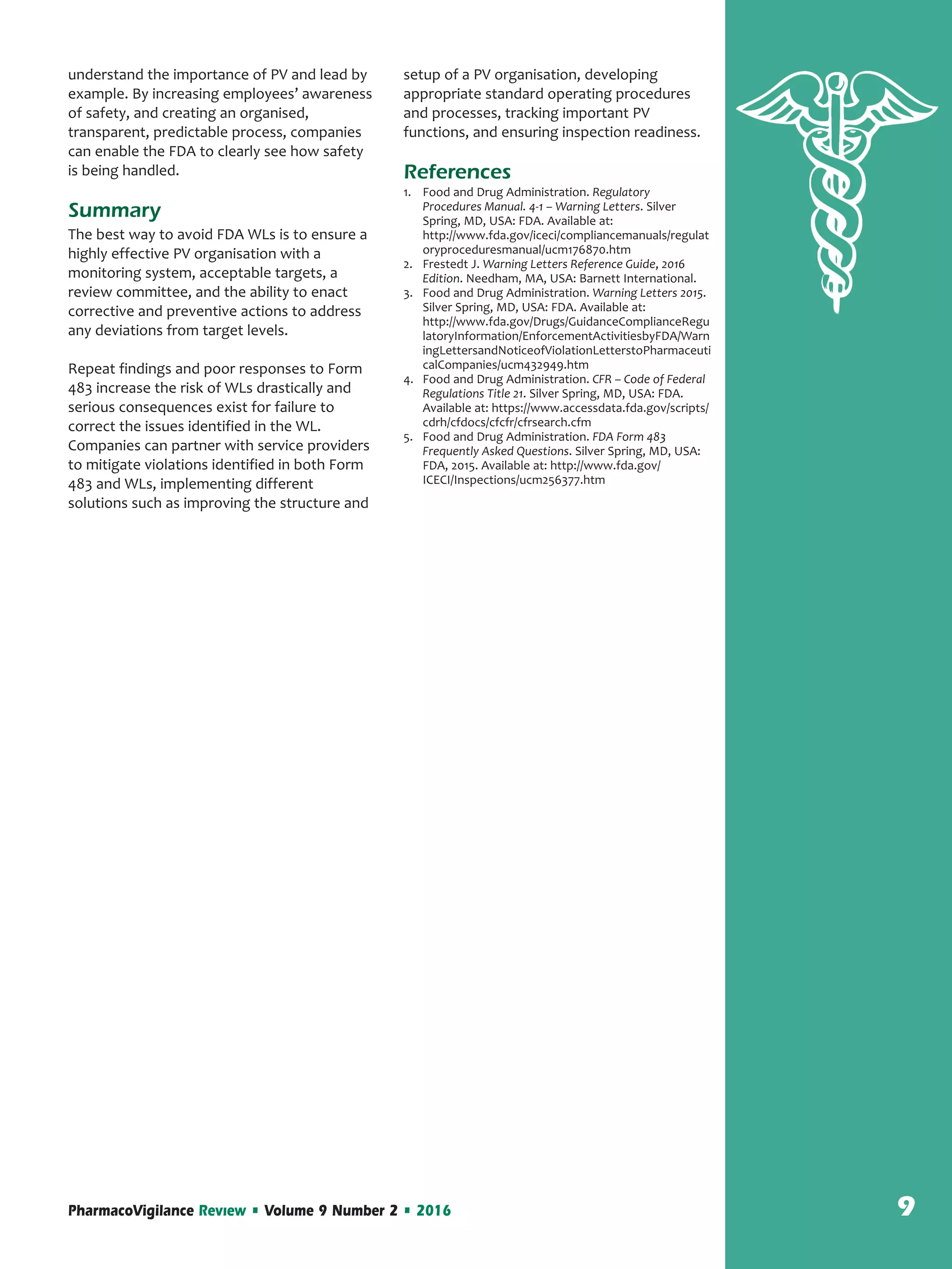 What to Learn from US FDA Warning Letters and Their Impact on ...