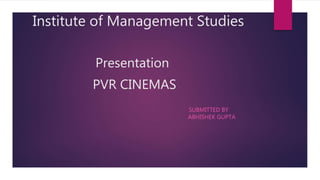 Pvr cinemas | PPTX