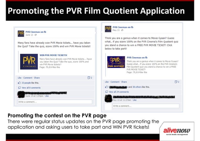 PVR Cinemas Social Media Case Study by Alive Now | PPT