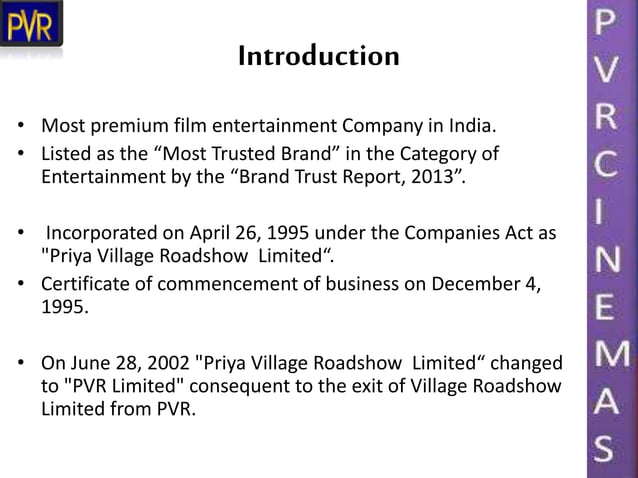 PVR Ltd. | PPTX | Business Accounting & Finance | Business