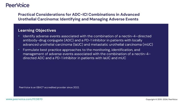 Practical Considerations for ADC-ICI Combinations in Advanced Urothelial Carcinoma: Identifying ...