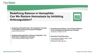 Redefining Balance in Hemophilia: Can We Restore Hemostasis by ...