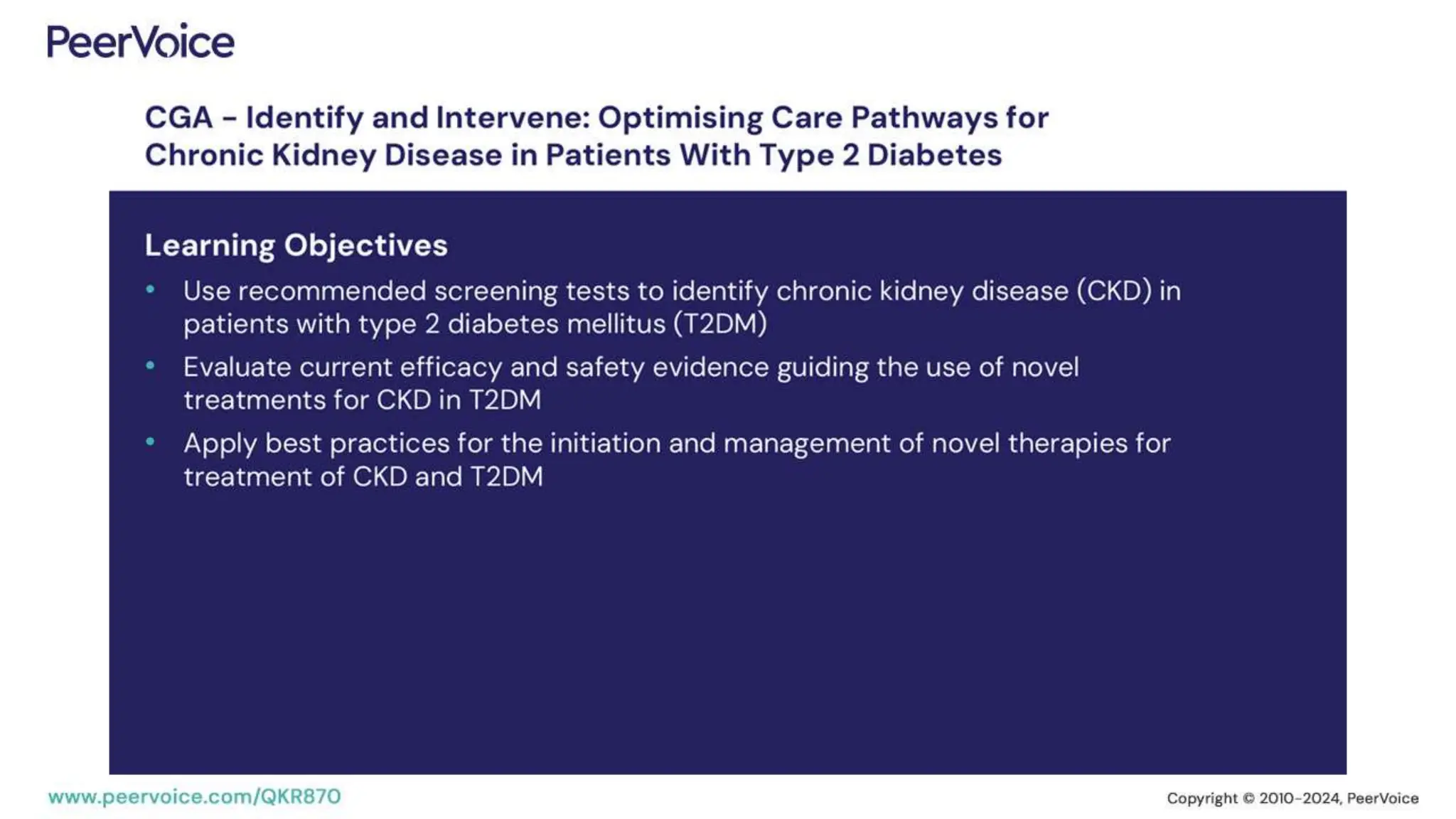 CGA - Identify and Intervene: Optimising Care Pathways for Chronic ...