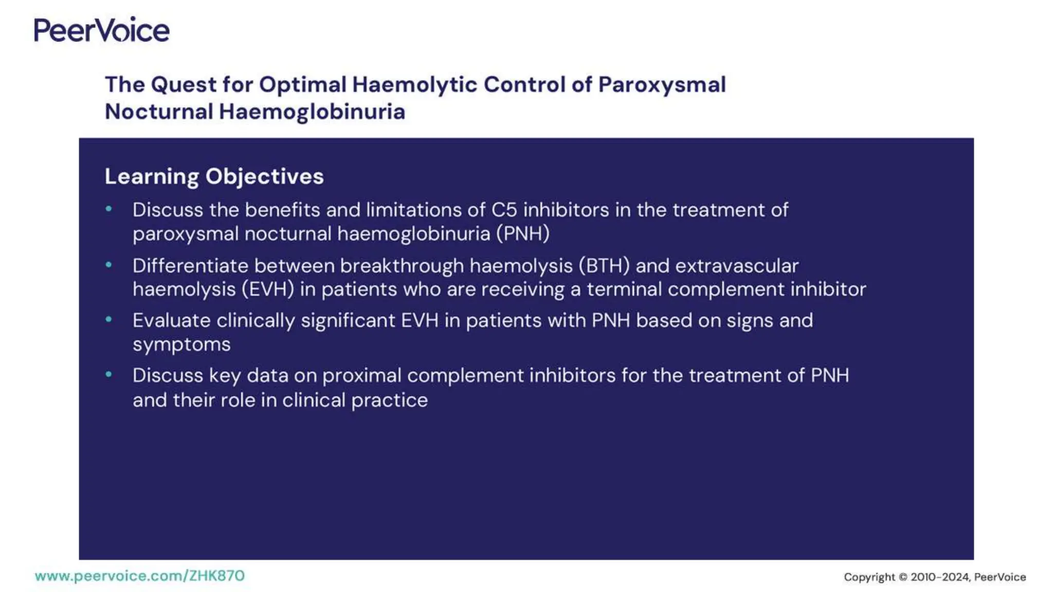 The Quest for Optimal Haemolytic Control of Paroxysmal Nocturnal ...