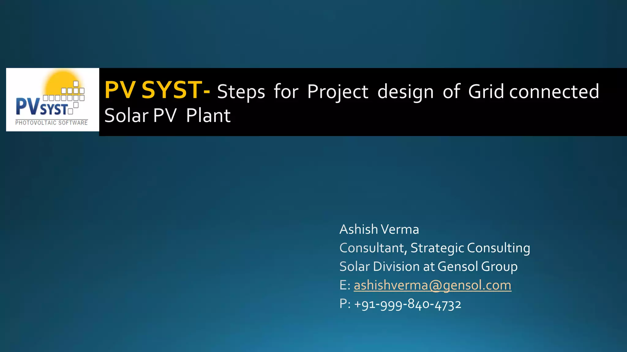 Steps to simulate grid connected solar pv project through PVSyst Software | PDF