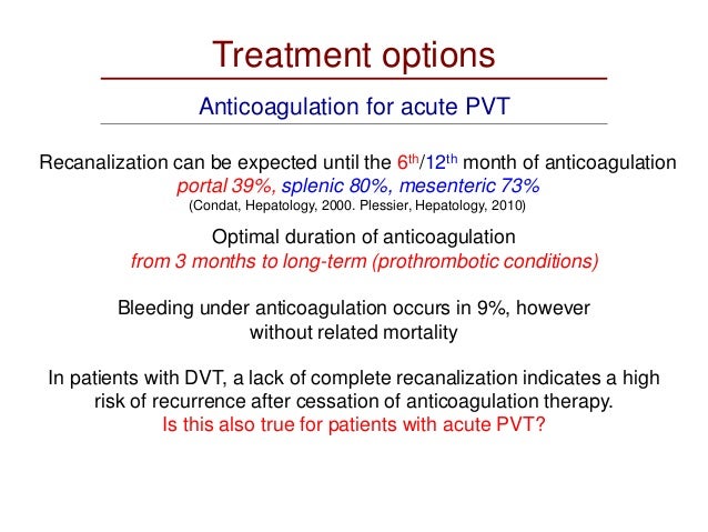 Portal Vein Thrombosis Scenarios And Principles Of Treatment