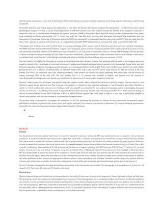 Predicting Medical Test Results and Intra-Operative Findings in Chronic ...