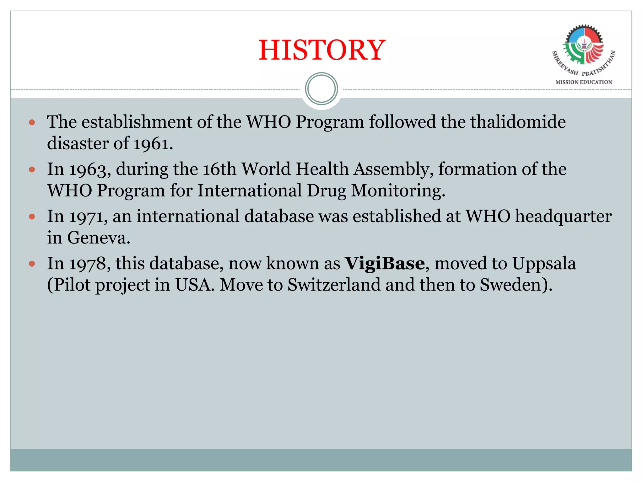 WHO International Drug Monitoring Program | PPTX