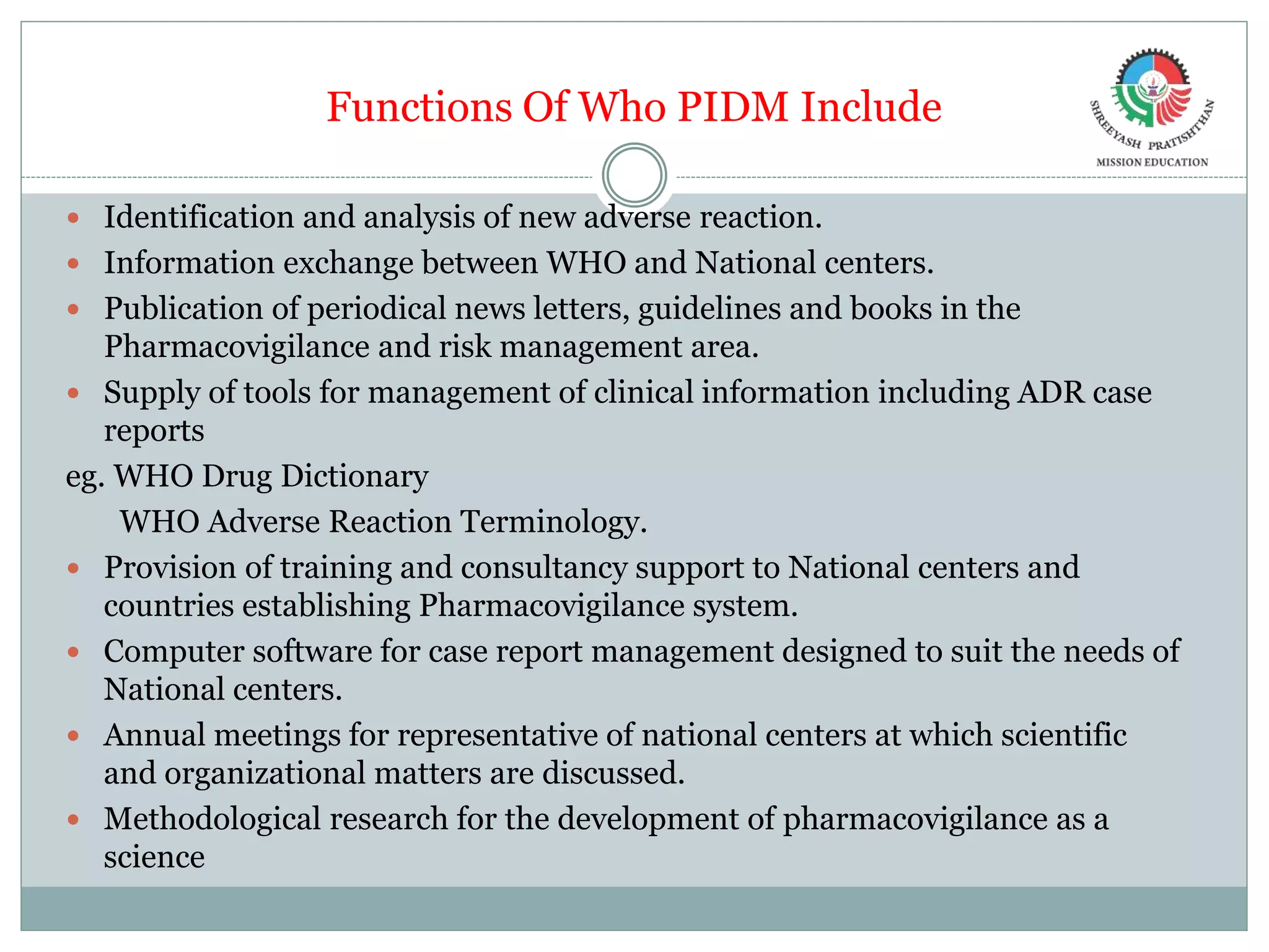 WHO International Drug Monitoring Program | PPTX