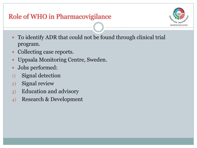 WHO International Drug Monitoring Program | PPTX