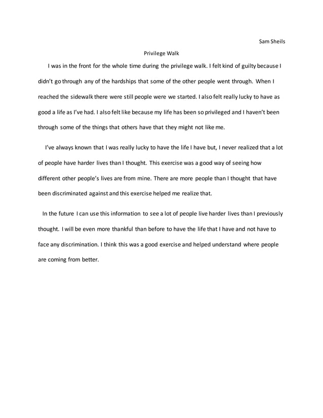 Privilege Walk | PDF