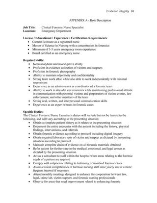 EVIDENCE INTEGRITY: MAINTAINING THE CHAIN OF CUSTODY AND PROPER ...