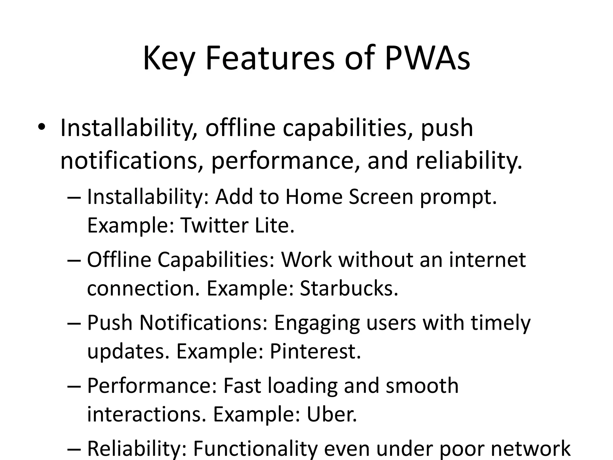PWA Presentation Document and implementation | PPTX | Web Development | Internet