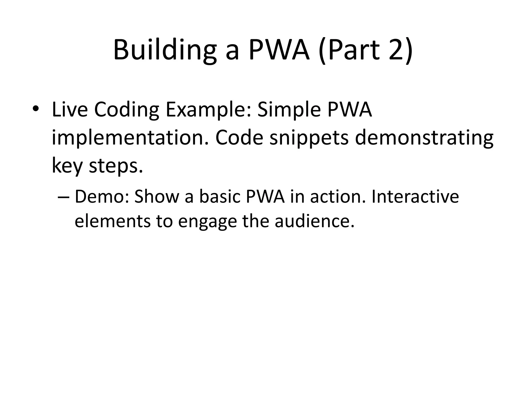 PWA Presentation Document and implementation | PPTX