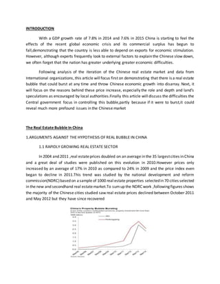 chinese real estate bubble | DOCX | Housing Market | Economy