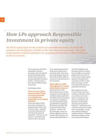 Etude PwC "Bridging the gap" sur les investisseurs institutionnels (mai ...