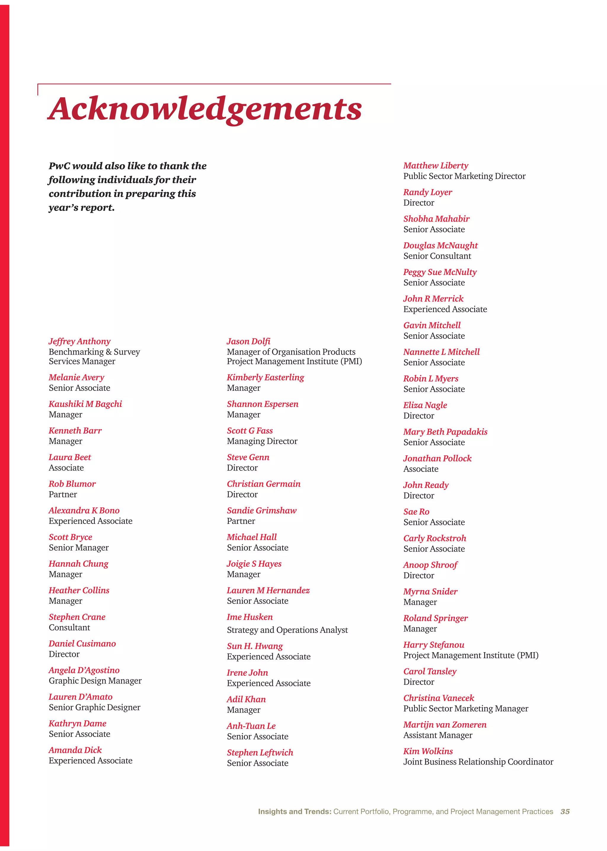 Insights and Trends: Current Portfolio, Programme, and Project ...