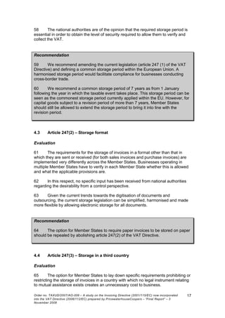Pwc Study Invoicing Directive Vat Final Report | PDF