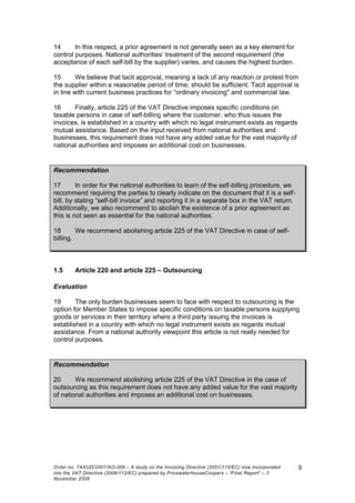 Pwc Study Invoicing Directive Vat Final Report | PDF