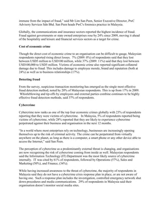 PwC survey summary for malaysia 2011 | DOCX