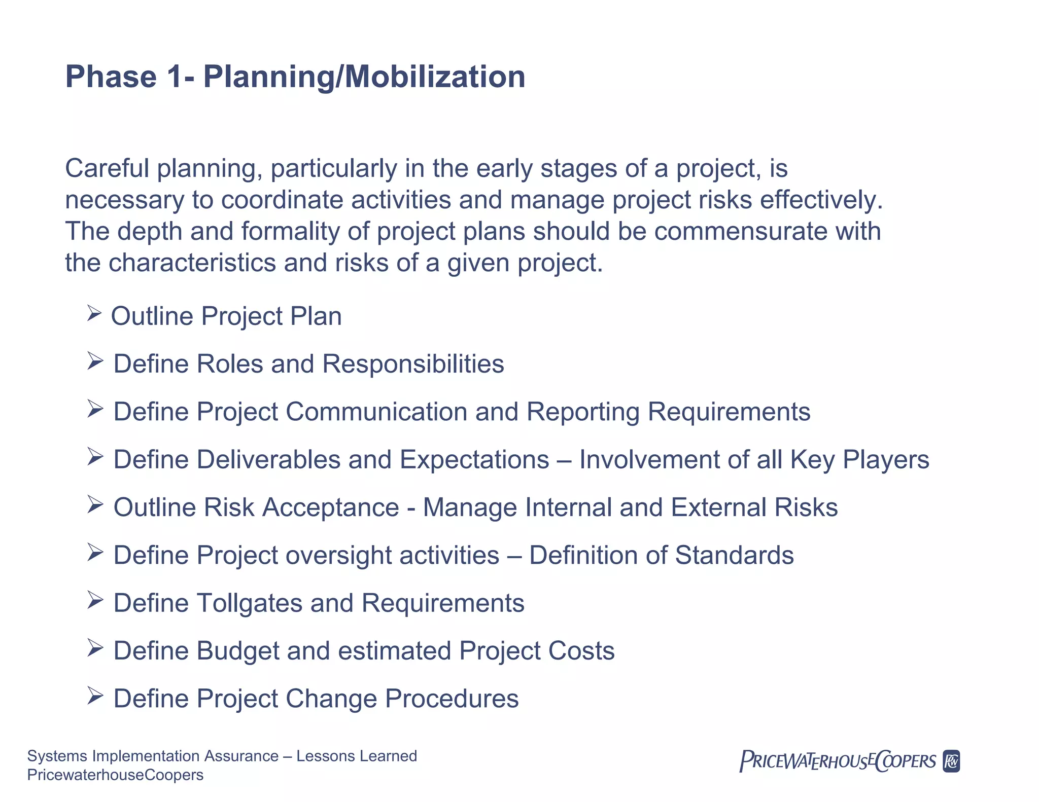 Pwc systems-implementation-lessons-learned | PPT