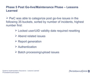 Pwc systems-implementation-lessons-learned | PPT
