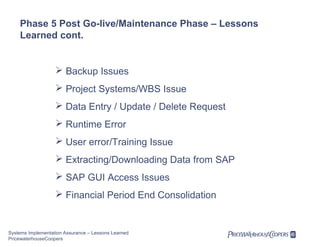 Pwc systems-implementation-lessons-learned | PPT