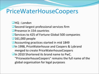 Pwc 10BM60035 Summer internship vgsom | PPT