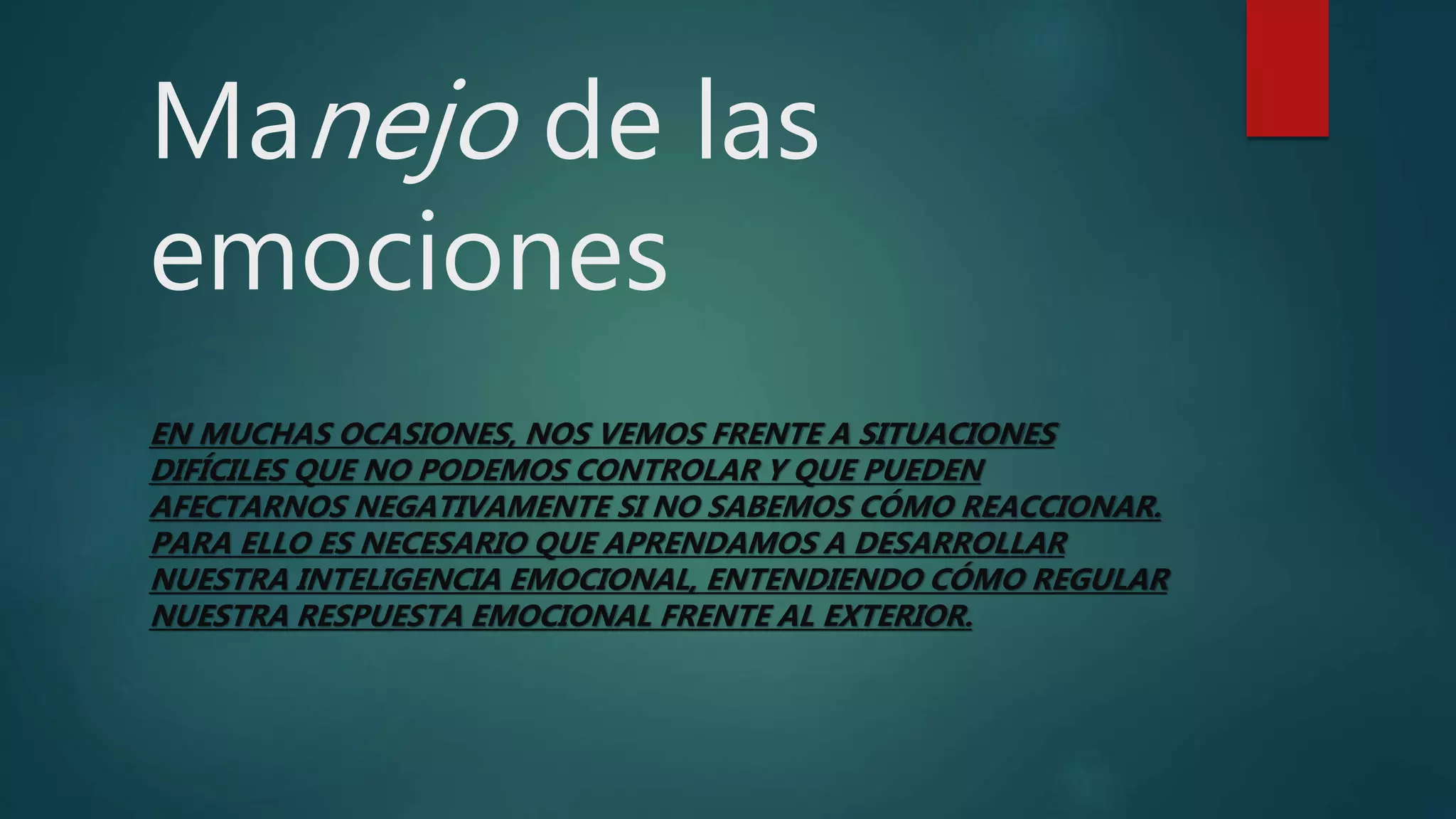 Manejo de las emociones | PPTX
