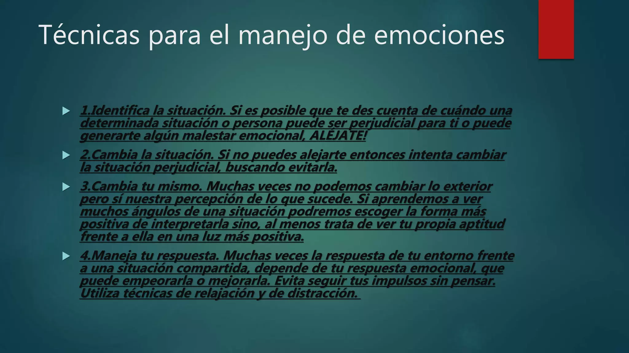 Manejo de las emociones | PPTX