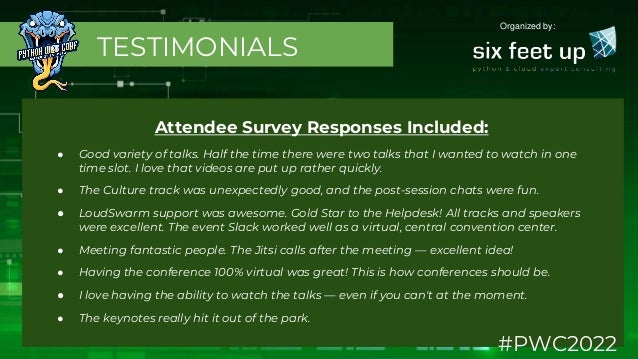 Python Web Conf 2022 Event Statistics | PPTX | Web Conferencing | Computer Software and Applications