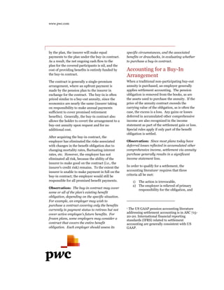 Pension Buy-in Accounting (PWC) | PDF