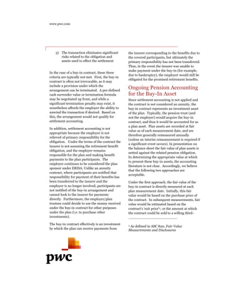 Pension Buy-in Accounting (PWC) | PDF