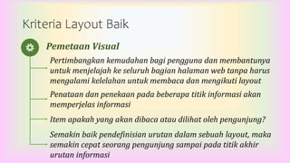 Layout dan Kriteria Situs Web pada Matakuliah Pemrograan Web Desain | PPSX