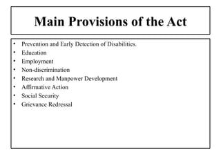 Persons with Disability (PwD) Act , 1995 | PPTX