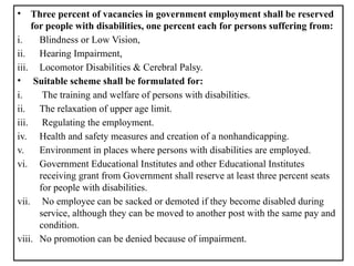 Persons with Disability (PwD) Act , 1995 | PPTX