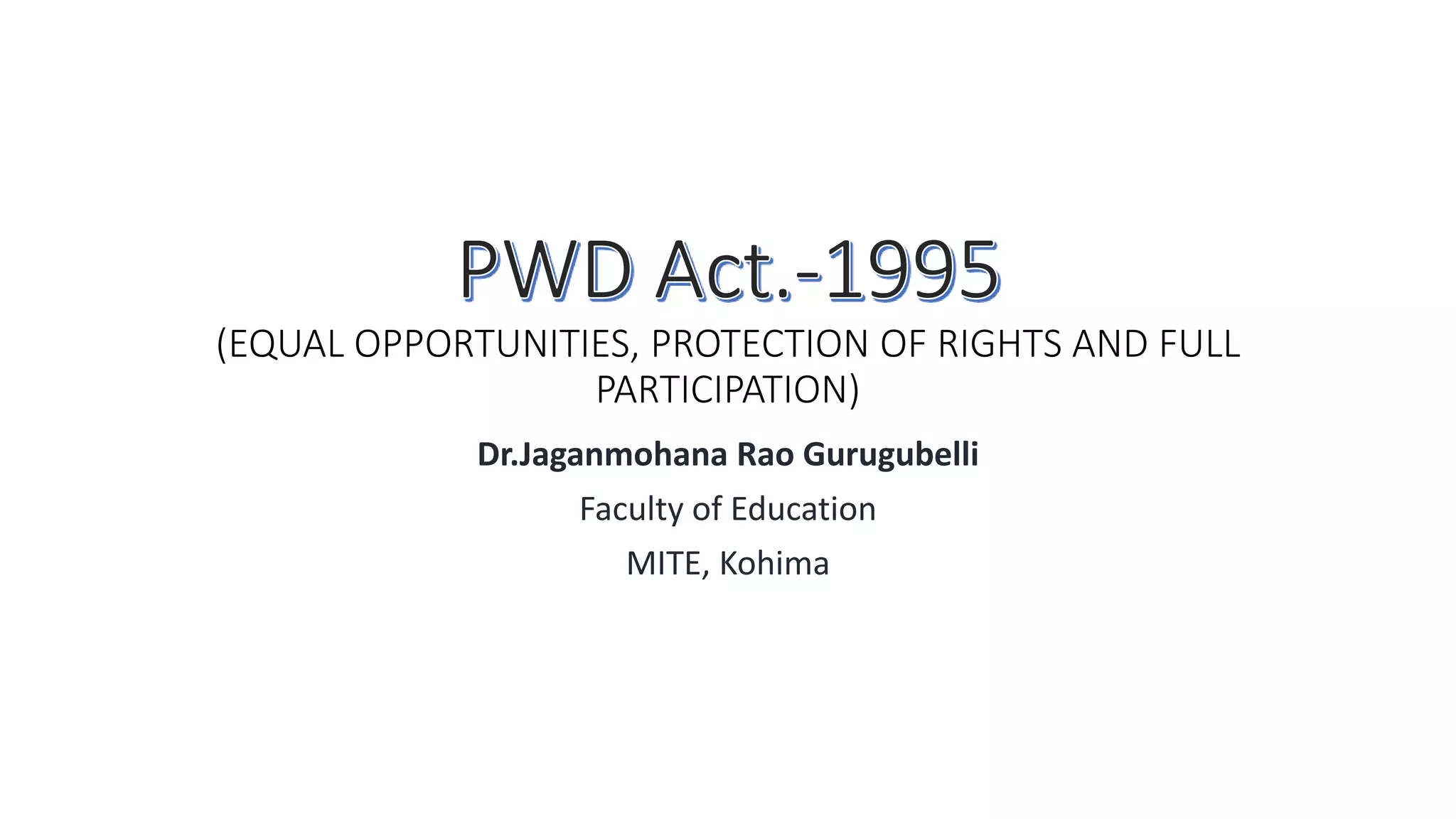 Pwd act 1995 | PPTX