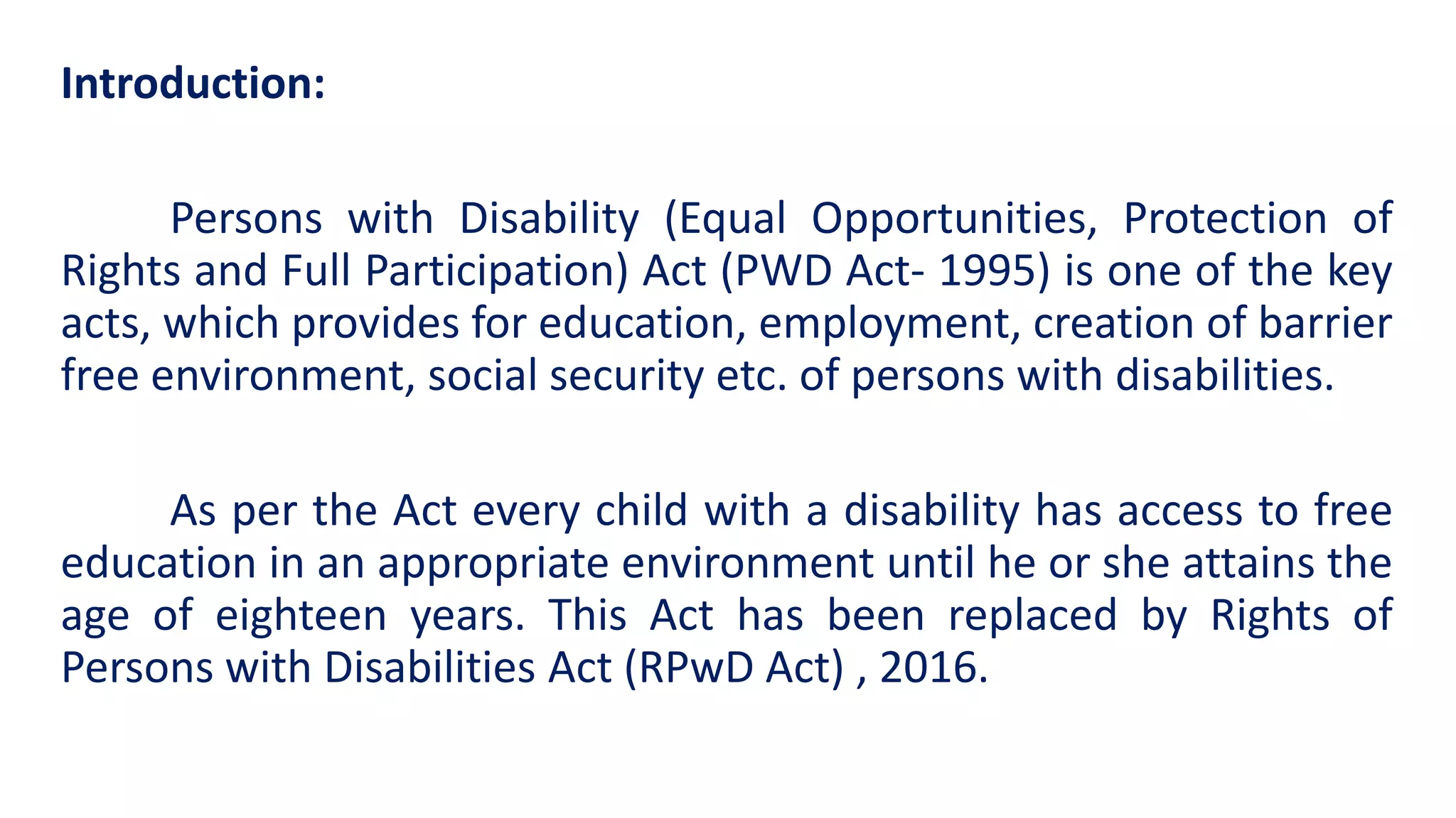 Pwd act 1995 | PPTX